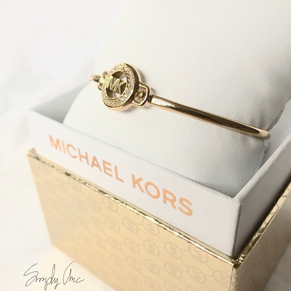 Michael Kors | Jewelry | New Authentic Mk Gold Tone Logo Bracelet ...